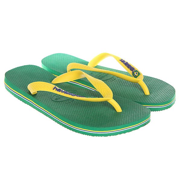 Купить вьетнамки Havaianas Brasil Logo Green/Yellow в интернет-магазине ...
